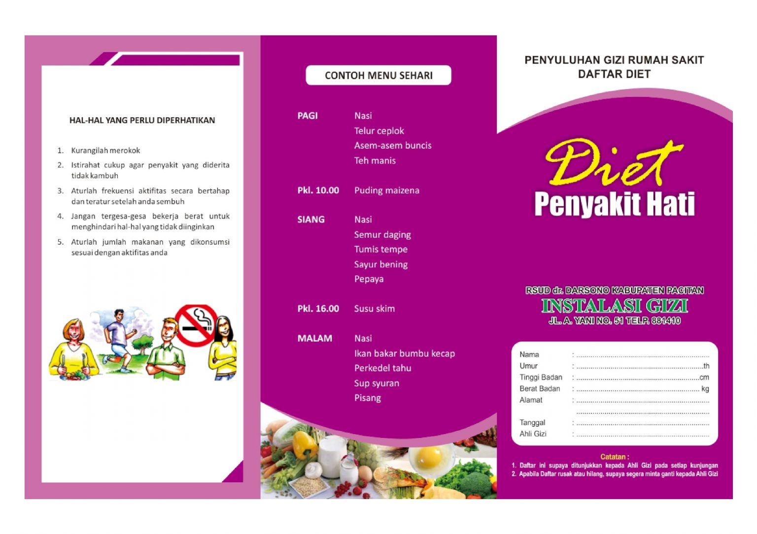 Leaflet Gizi | RSUD dr. Darsono Pacitan